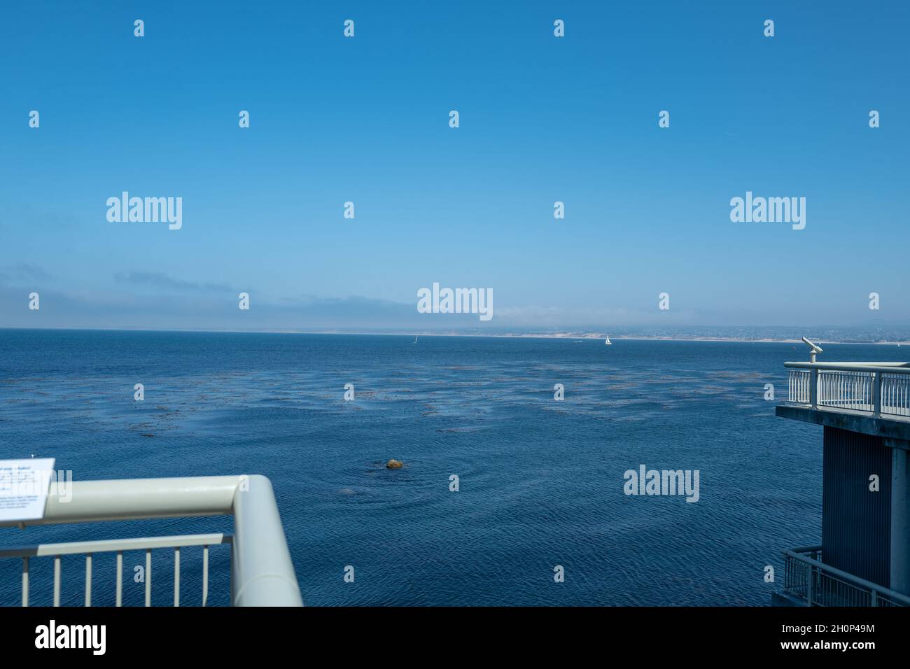 Aerial view of Monterey Bay in Monterey, California from an observation ...