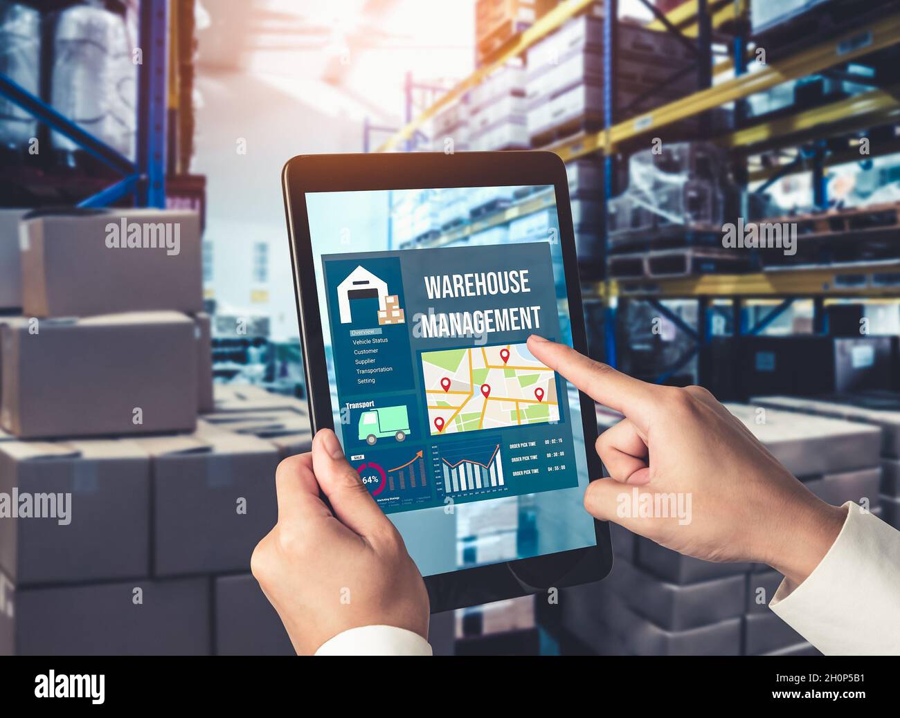 Warehouse management innovative software in computer for real time ...