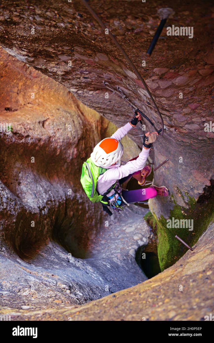 Spain, Aragon, Province of Huesca. Amazing Via ferrata in the Palambo ...