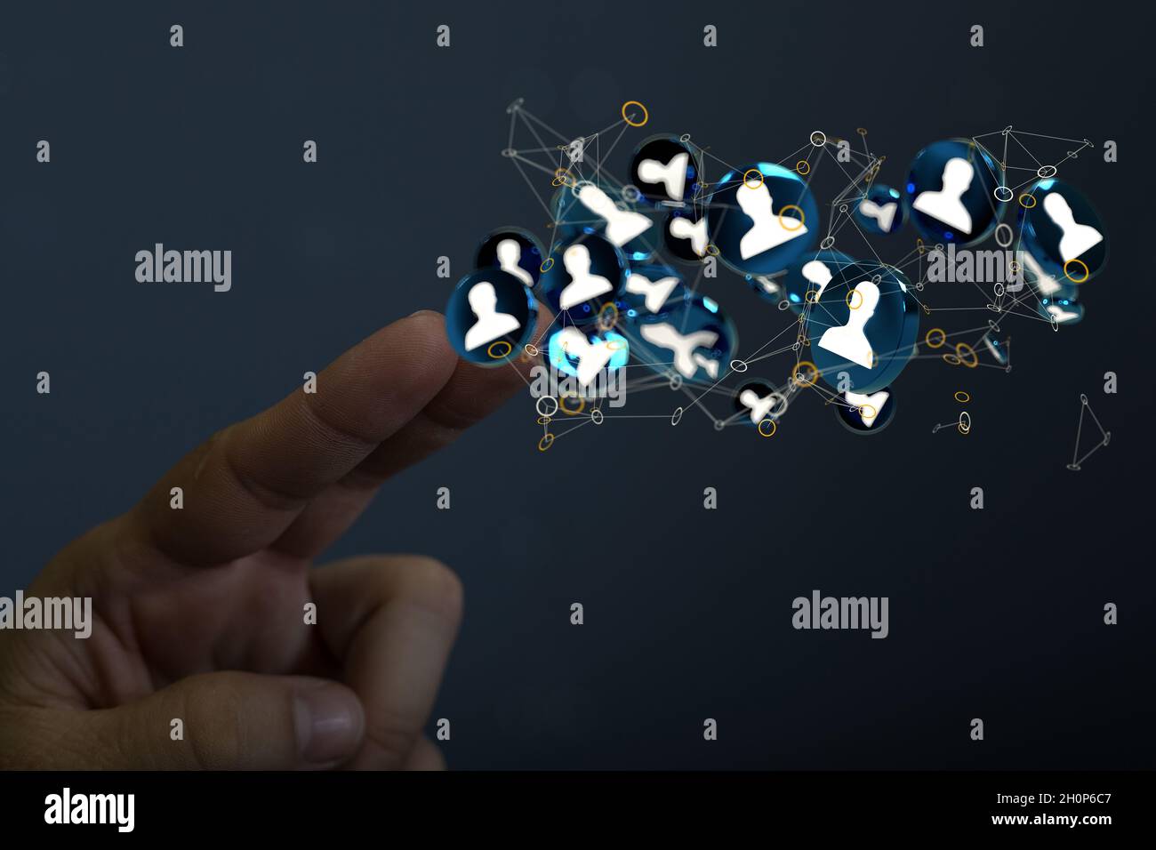 3D rendering of conference digital network and data concept - business ...