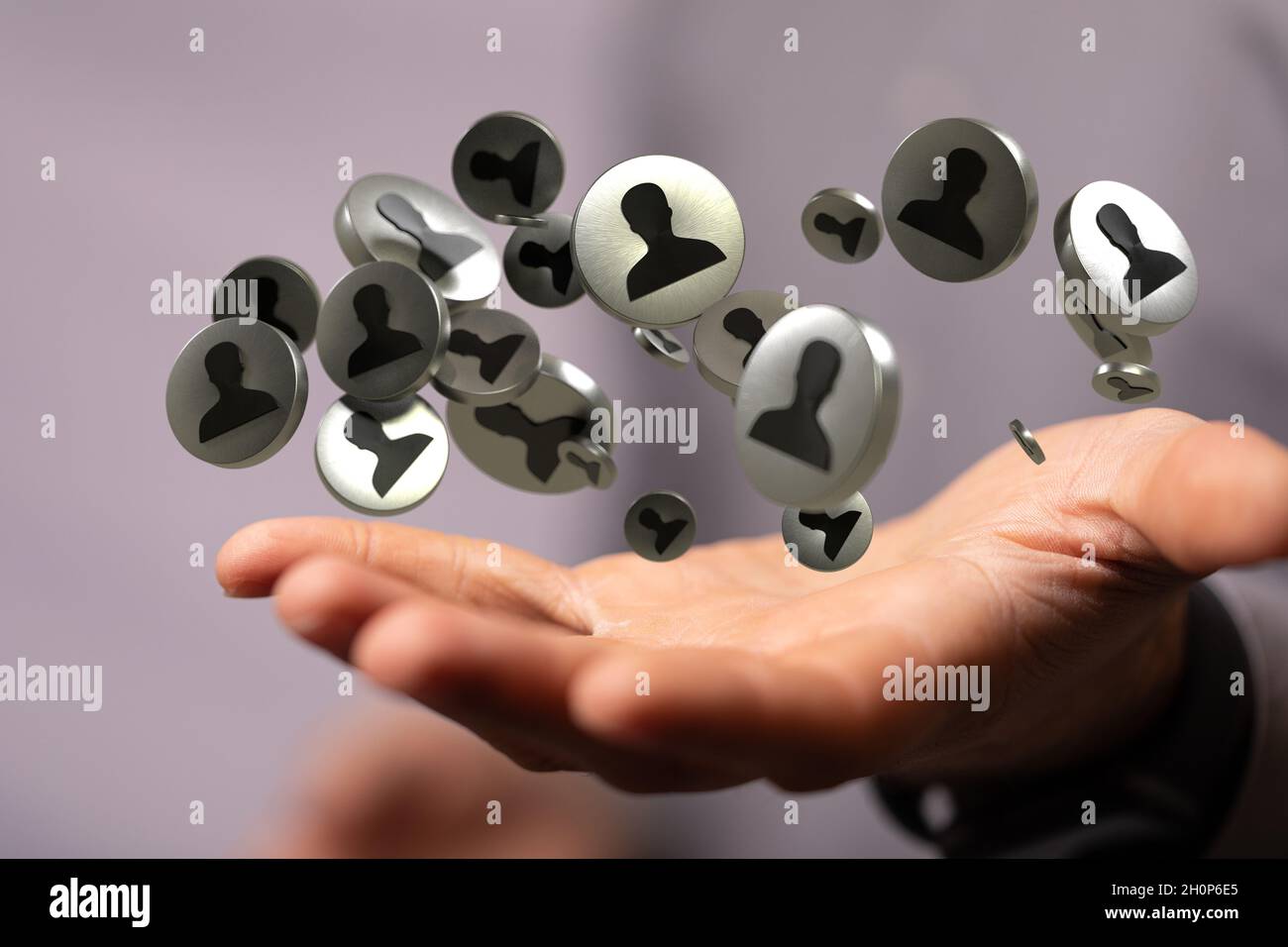 3D rendering of conference digital network and data concept - business ...