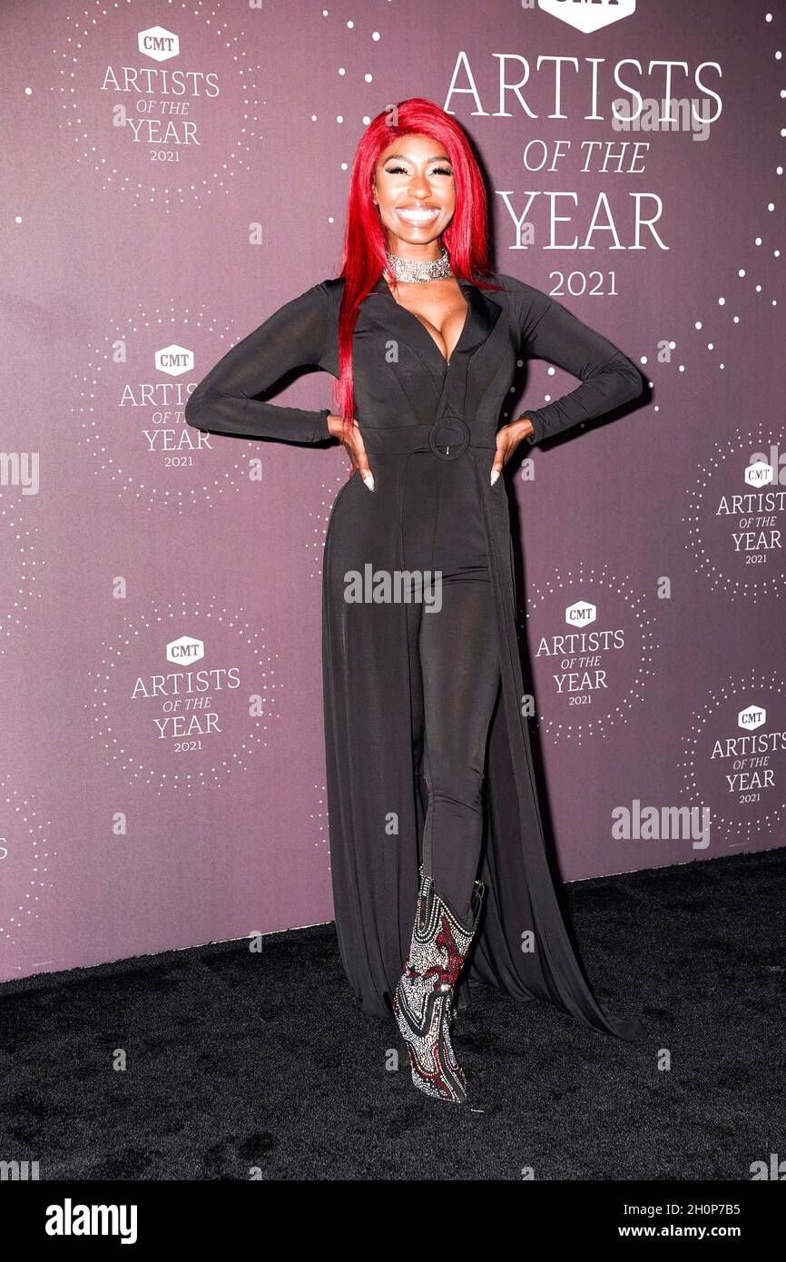 Nashville, USA. 13th Oct, 2021. Reyna Roberts attends the 2021 CMT ...