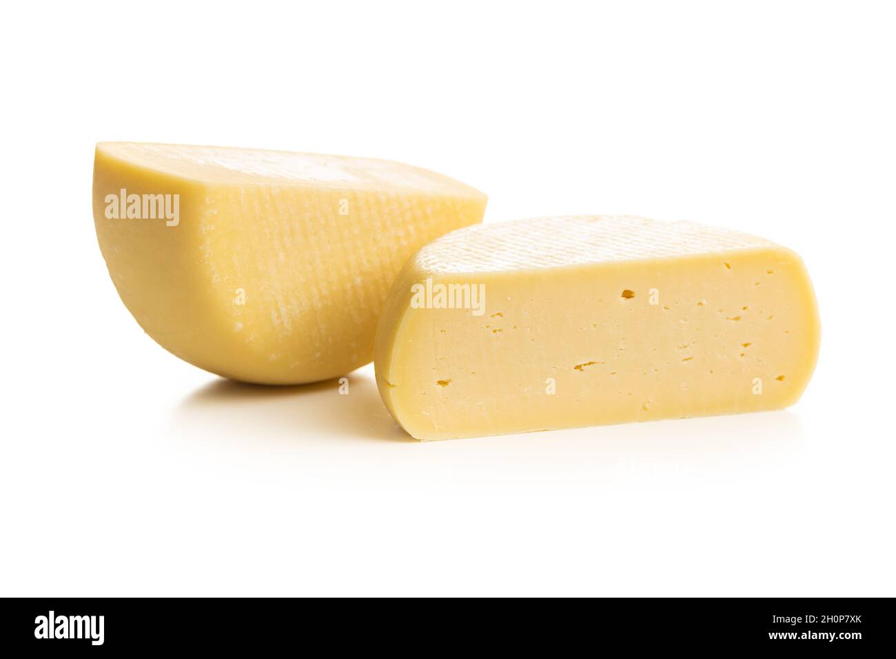 Block of hard cheese isolated on white background Stock Photo - Alamy