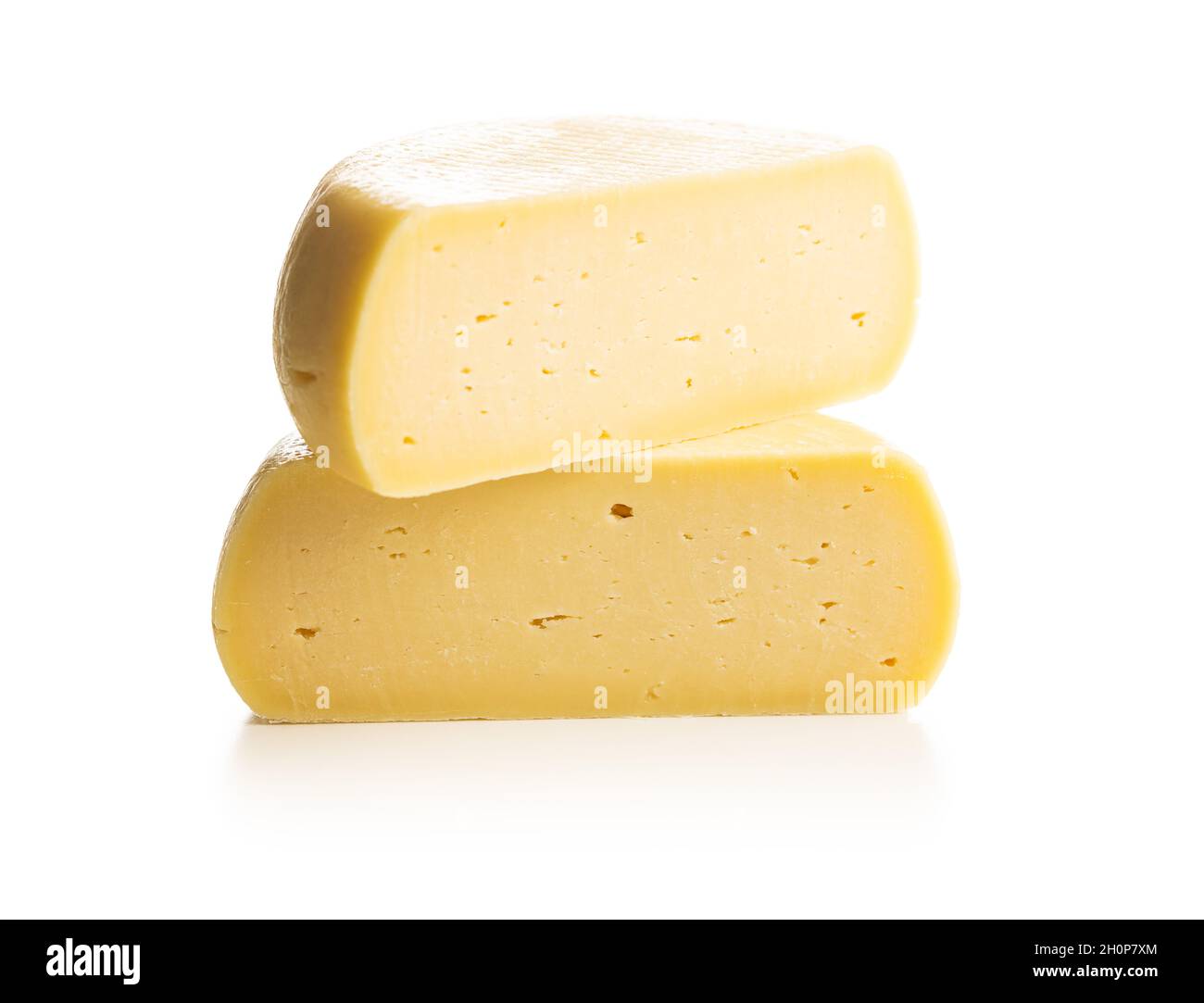 Block of hard cheese isolated on white background Stock Photo - Alamy