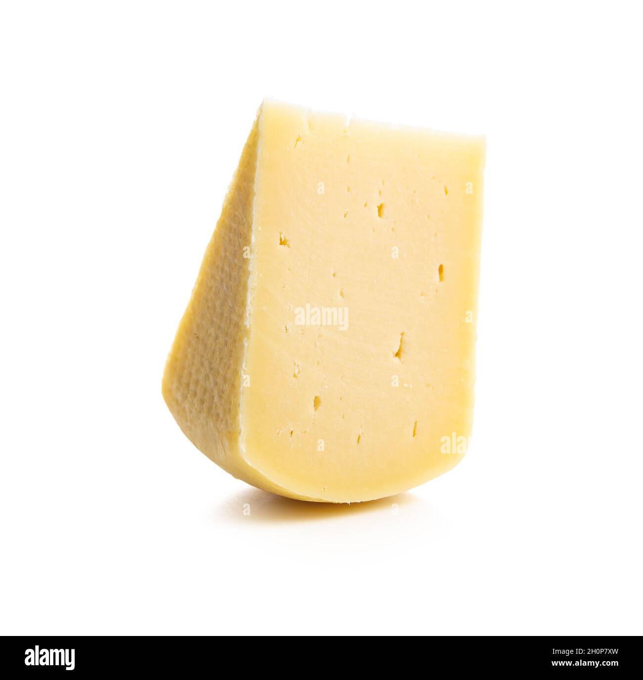 Block of hard cheese isolated on white background Stock Photo - Alamy