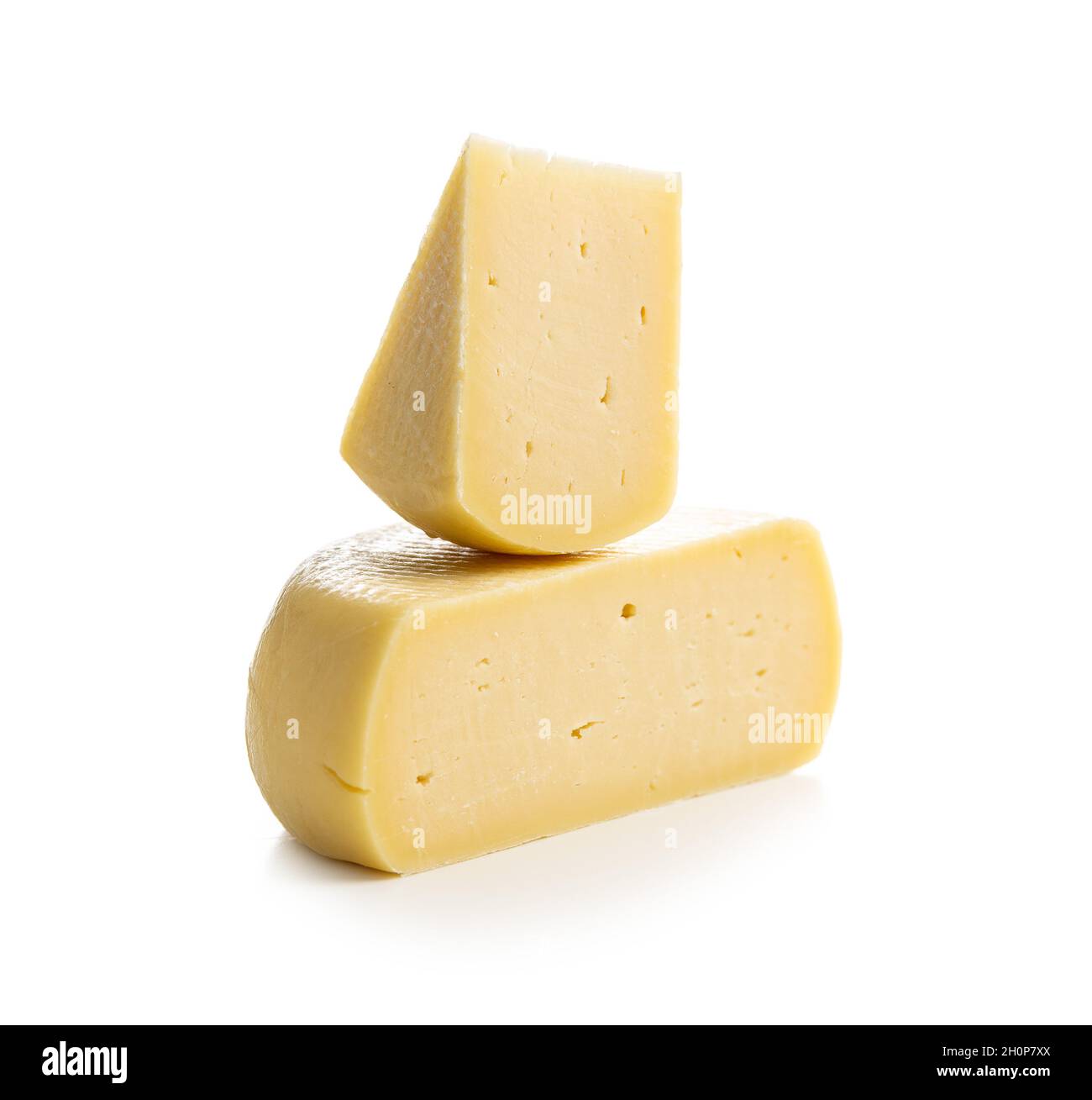 Block of hard cheese isolated on white background Stock Photo - Alamy