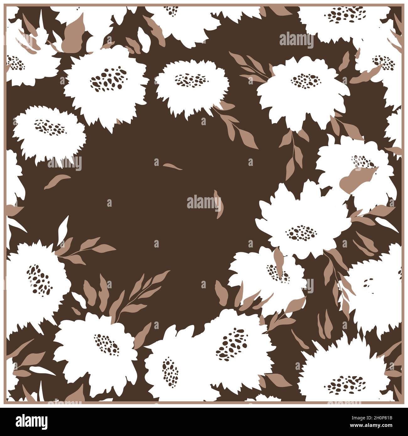 Print for kerchief, bandana, scarf, handkerchief, shawl, neck scarf ...