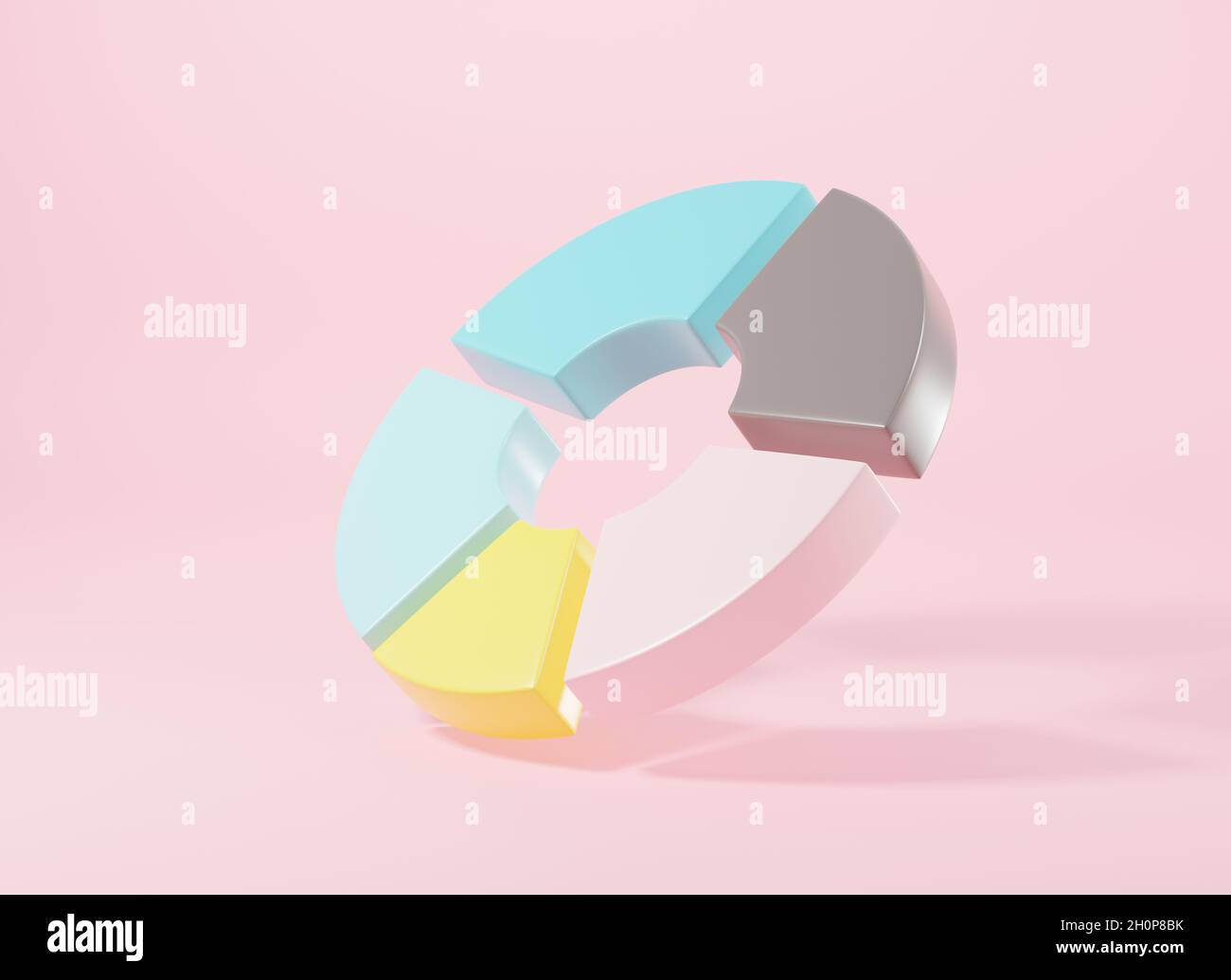 Donut chart graph growth diagram Infographics elements analysis on pink ...