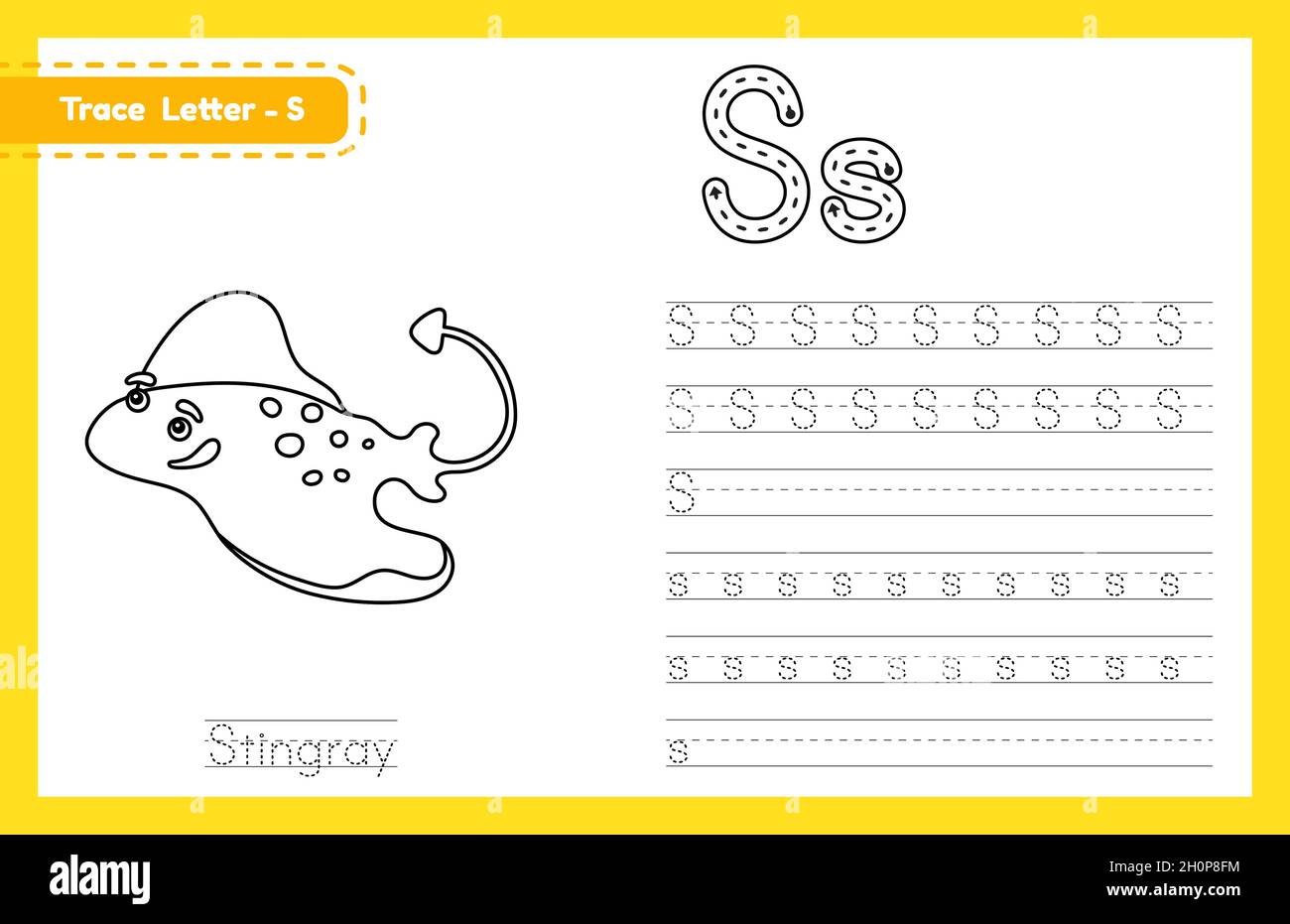 Trace letter S uppercase and lowercase. Alphabet tracing practice ...