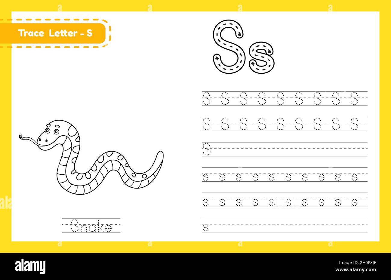 Trace letter S uppercase and lowercase. Alphabet tracing practice ...