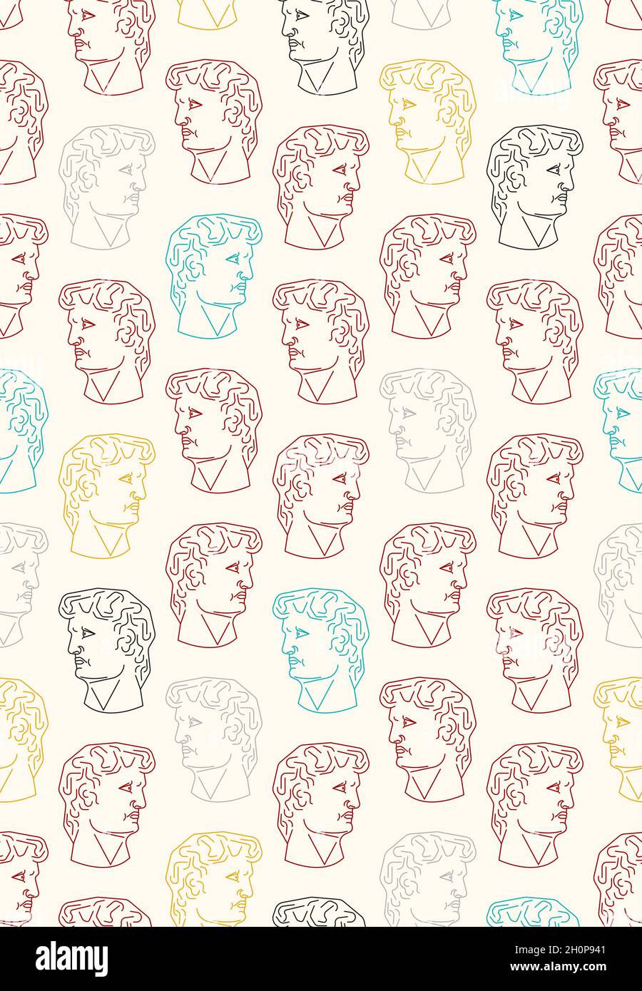 David head Statue pattern seamless. sculpture of Michelangelo ...