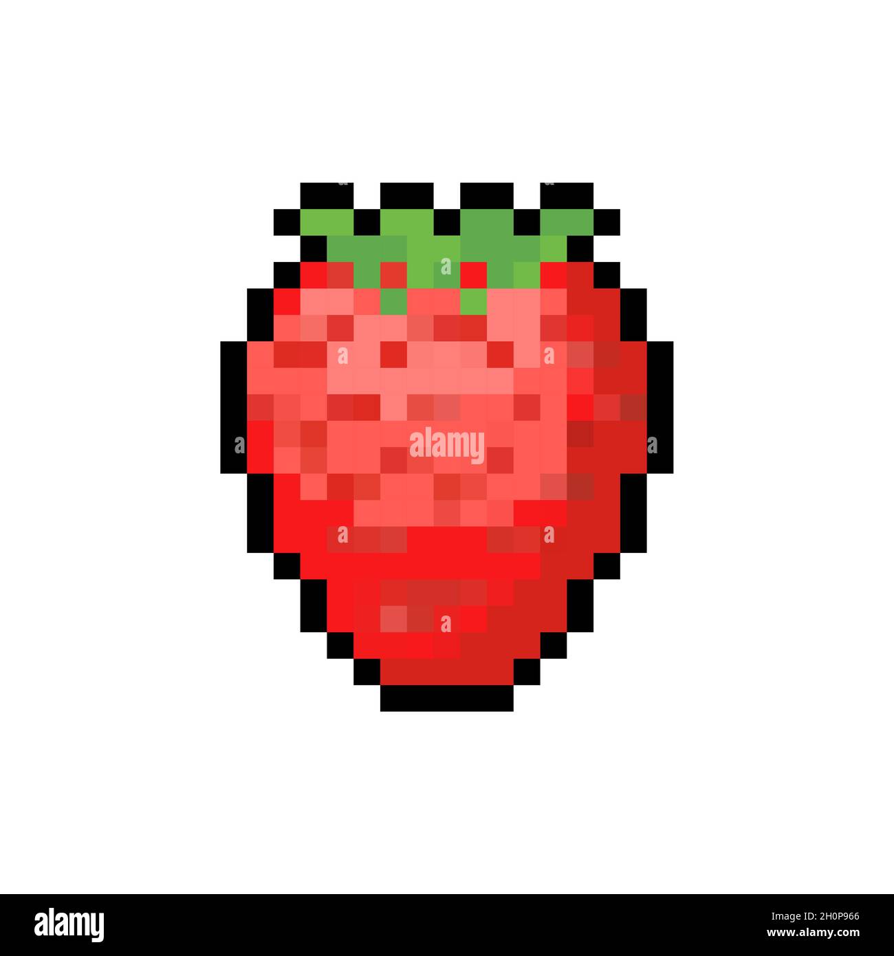 Strawberry pixel art. 8 bit Red Berry pixelated Stock Vector Image ...