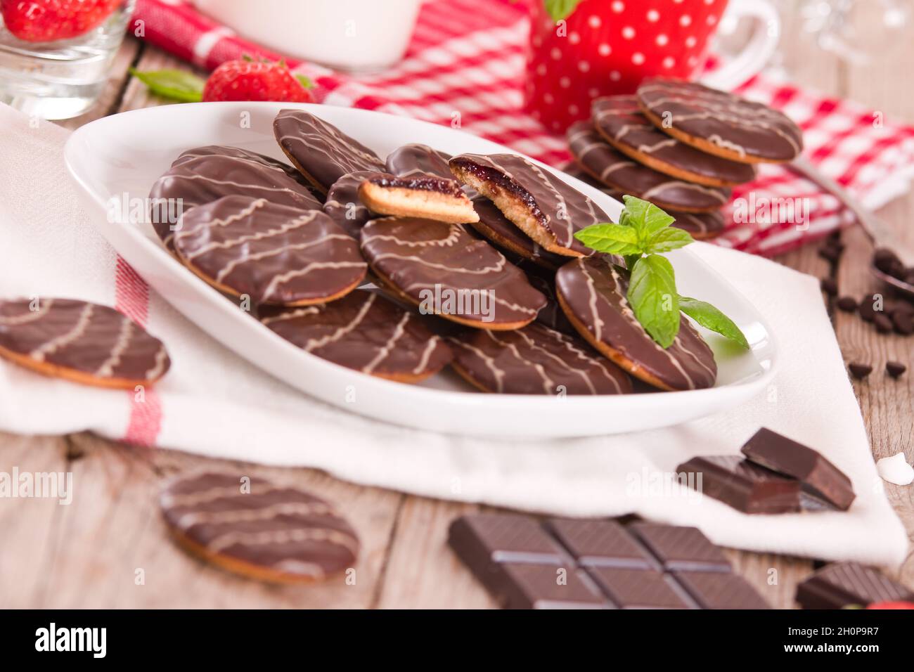 Soft cakes with strawberry Stock Photo - Alamy