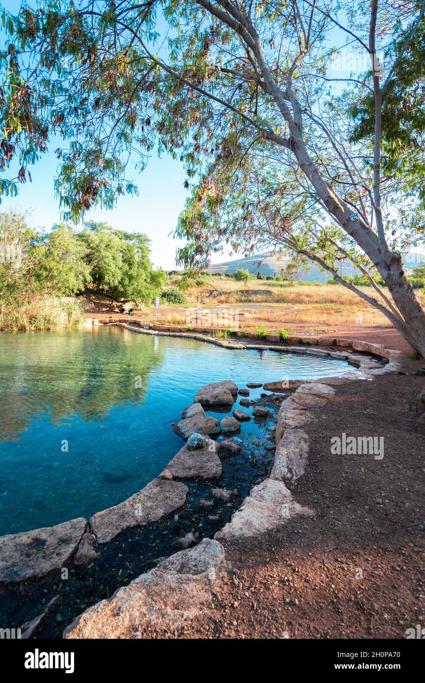 A spring of fresh water called Ein Shokek, in the Valley of the Springs ...