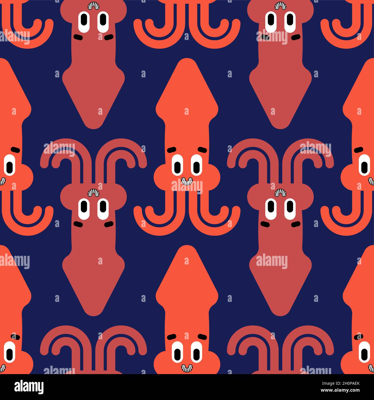Cute Squid pattern seamless. Cartoon calamary sea animal background ...