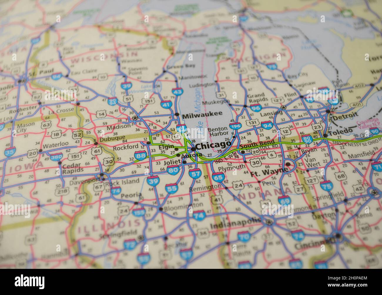 Chicago town map hi-res stock photography and images - Alamy