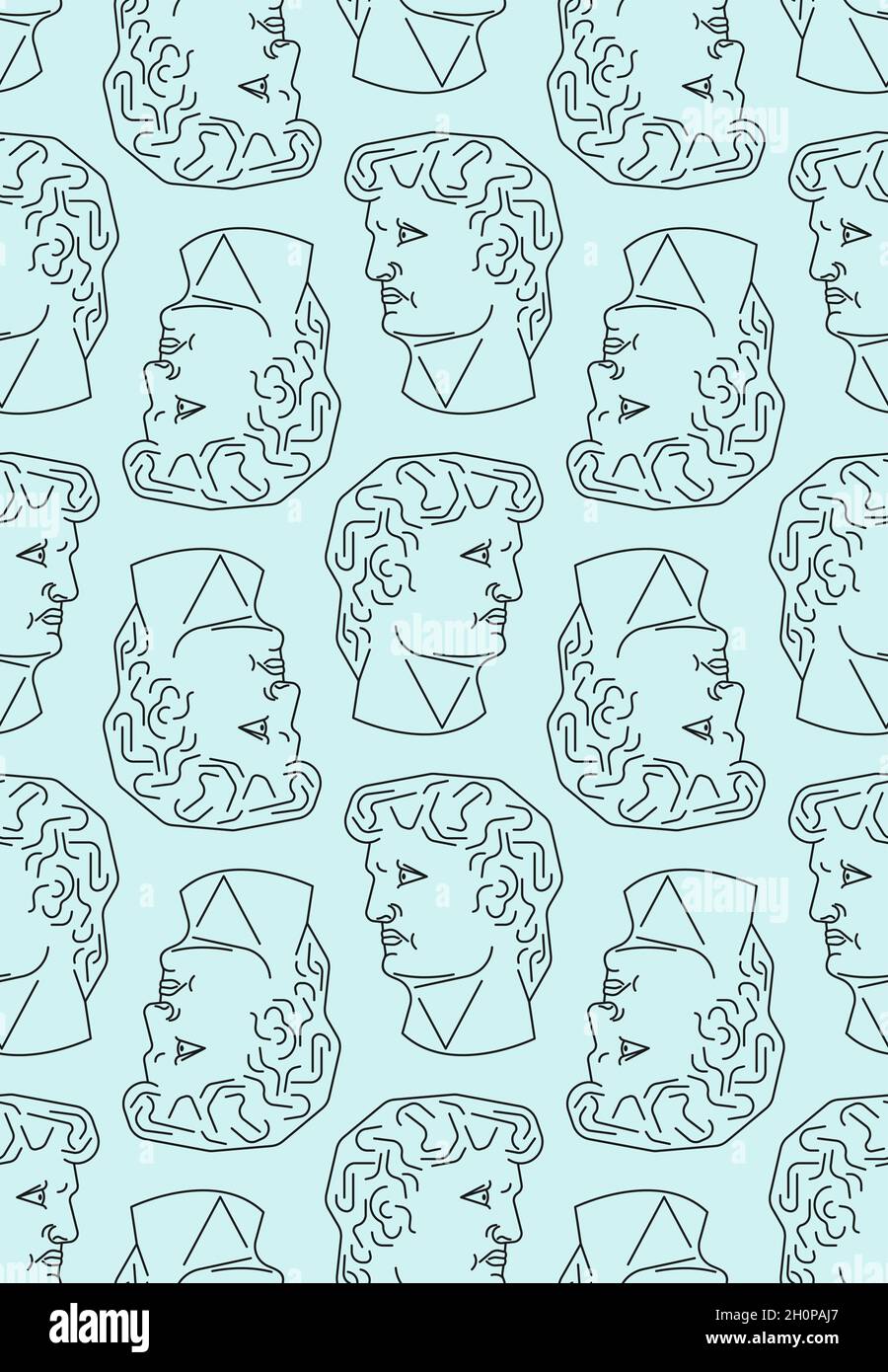 David head Statue pattern seamless. sculpture of Michelangelo ...