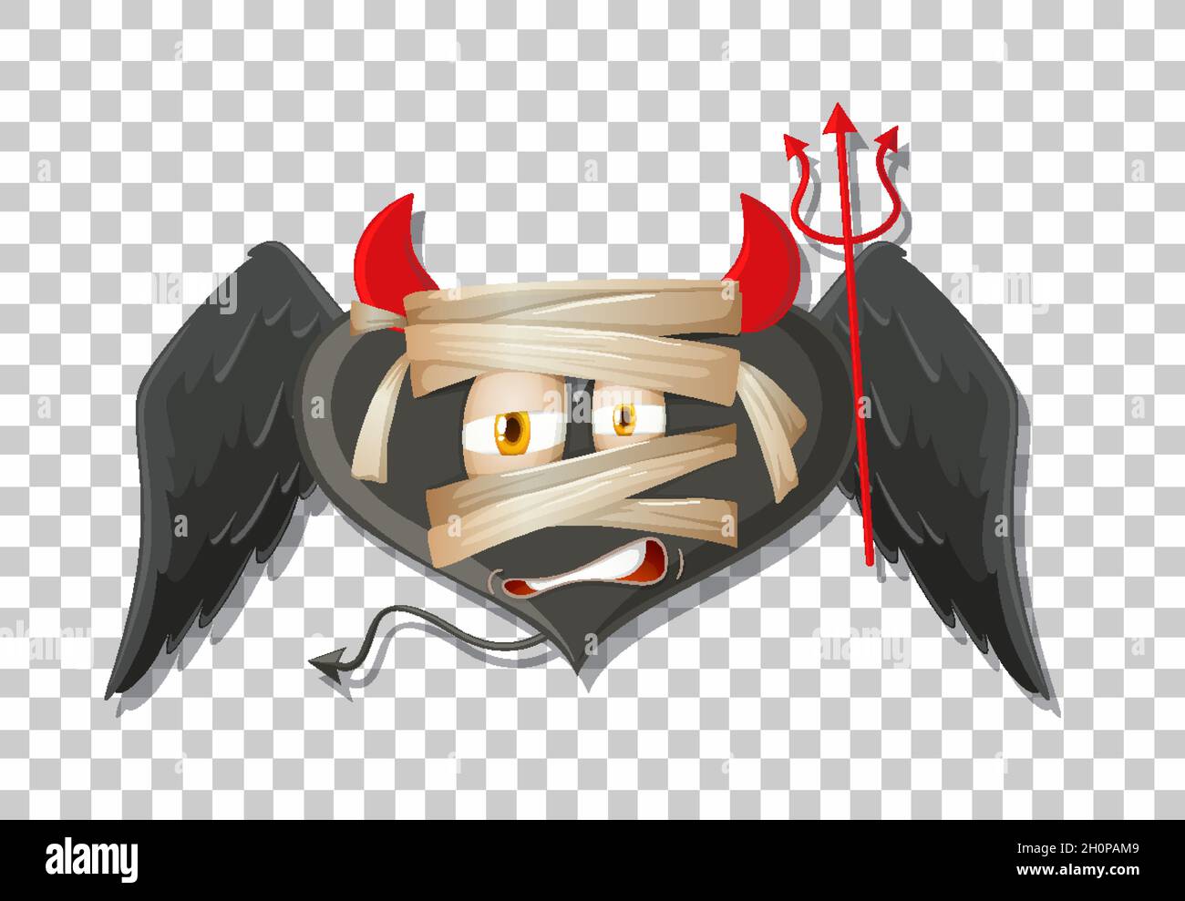 Heart shape devil with facial expression illustration Stock Vector ...