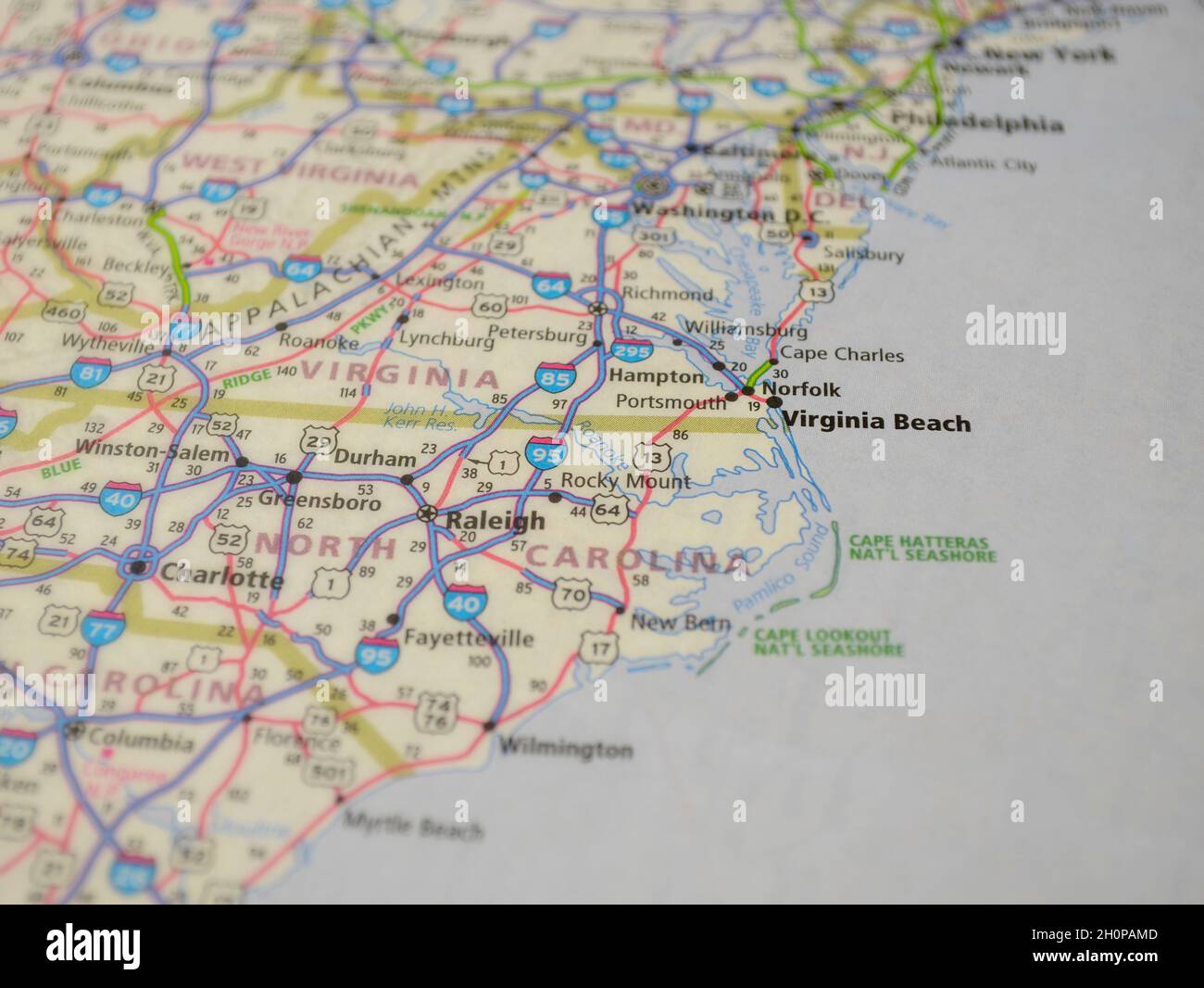 Map of city of Virginia Beach, VA Stock Photo - Alamy