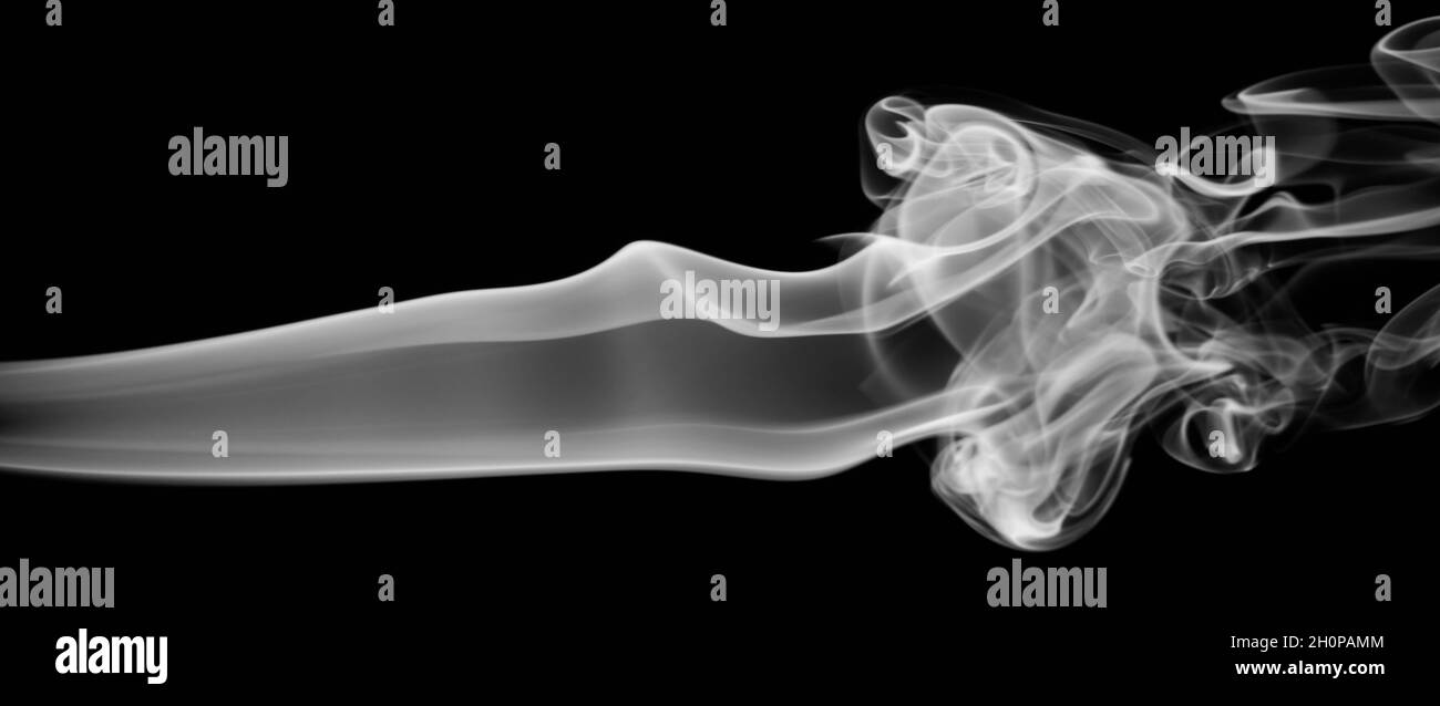 Line smoke shape element with curves isolated on black background Stock ...