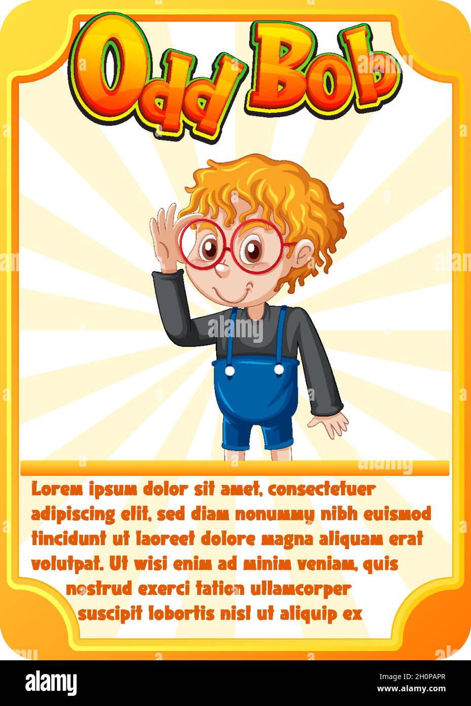 Character game card with word Odd Bob illustration Stock Vector Image ...