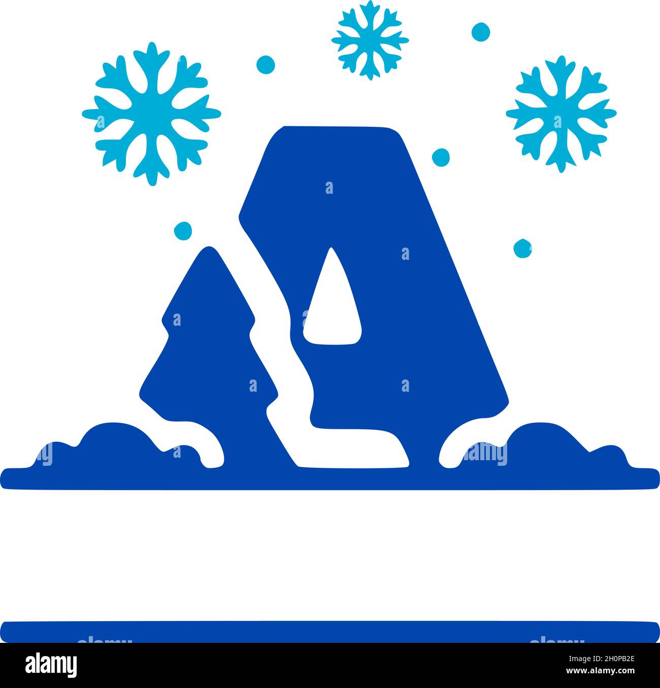 Letter A and winter composition monogram, vector logo, emblems or ...