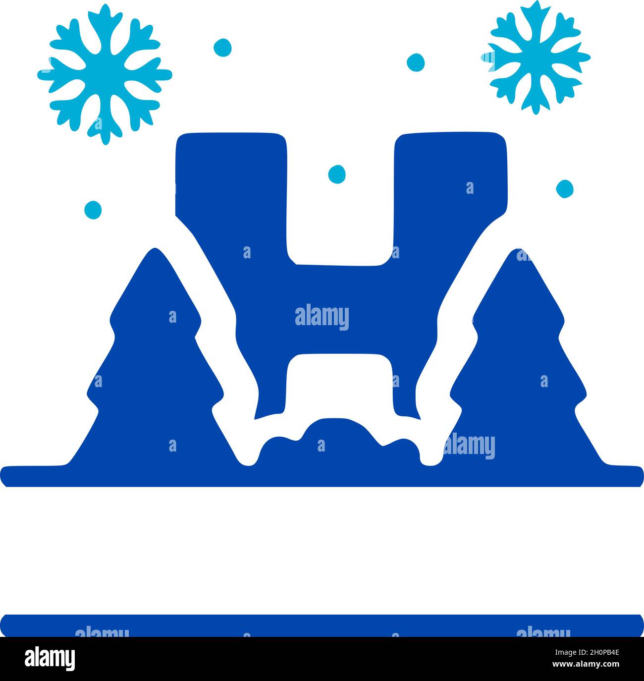 Letter H and winter composition monogram, vector logo, emblems or ...