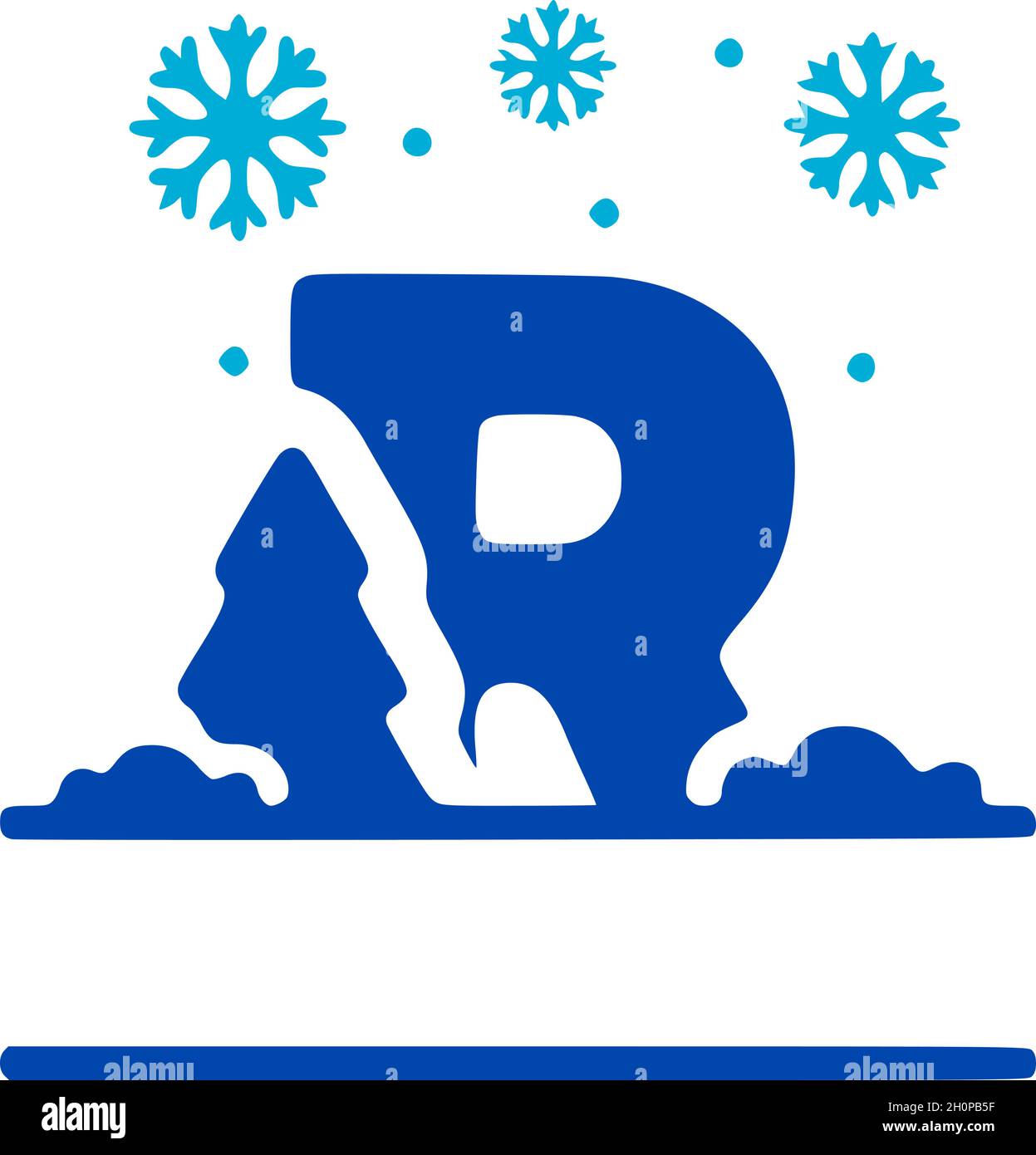 Letter r and winter composition monogram, vector logo, emblems or ...