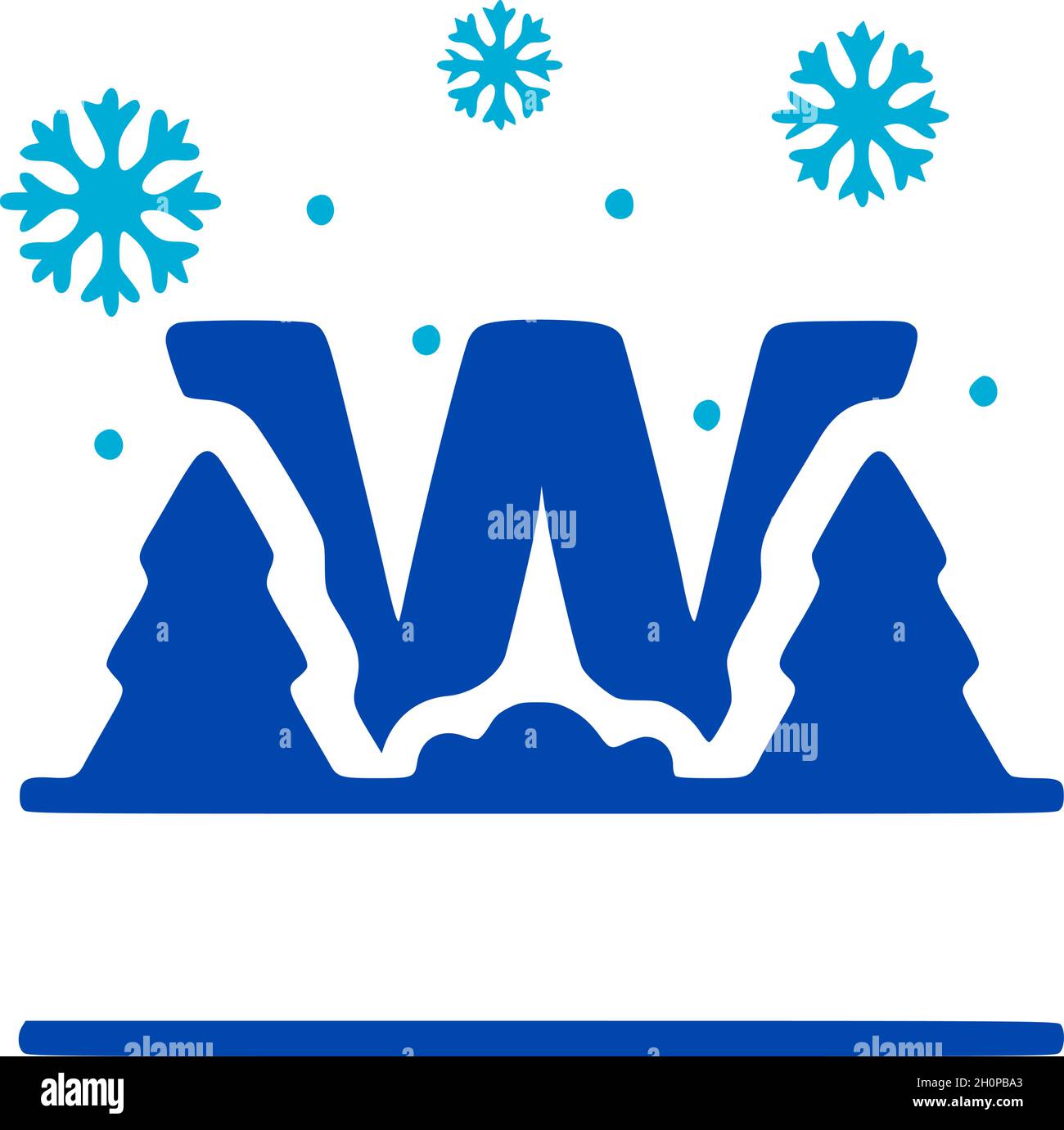 Letter w and winter composition monogram, vector logo, emblems or ...