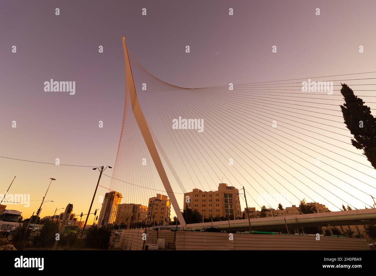 jerusalem-israel. 15-06-2021. The famous String Bridge at the entrance ...