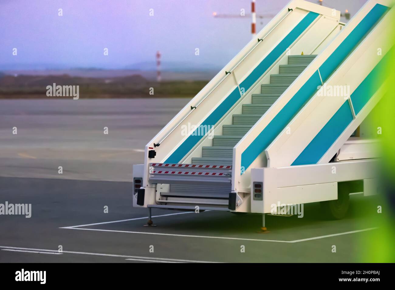 Plane ladder for disembarking and boarding passengers on board of the ...