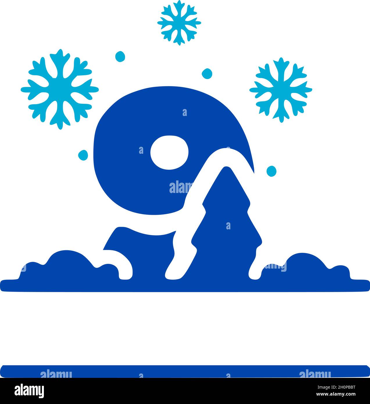 Number 9 and winter composition monogram, vector logo, emblems or ...