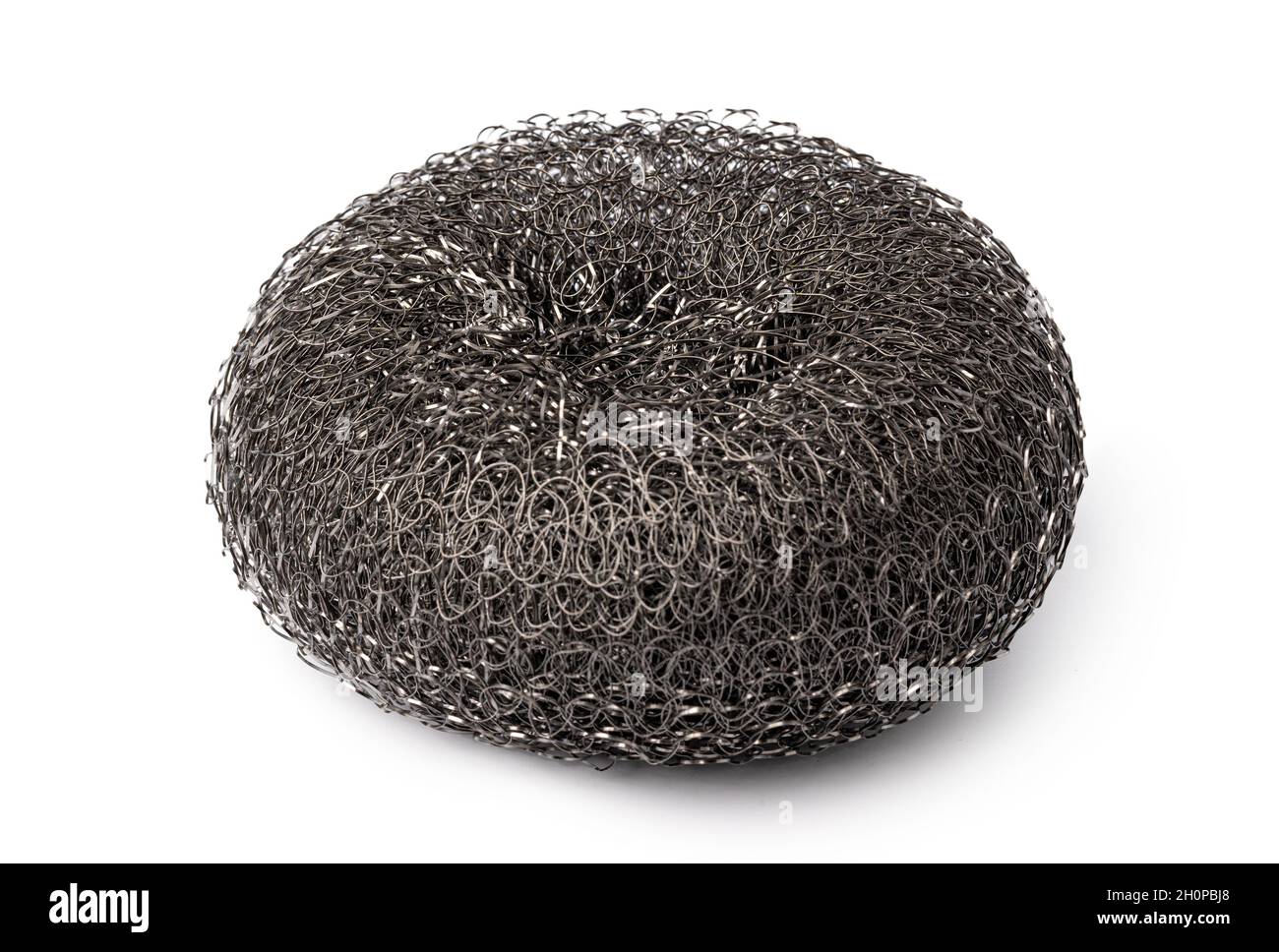 Metal sponge for washing dishes on a white background Stock Photo - Alamy