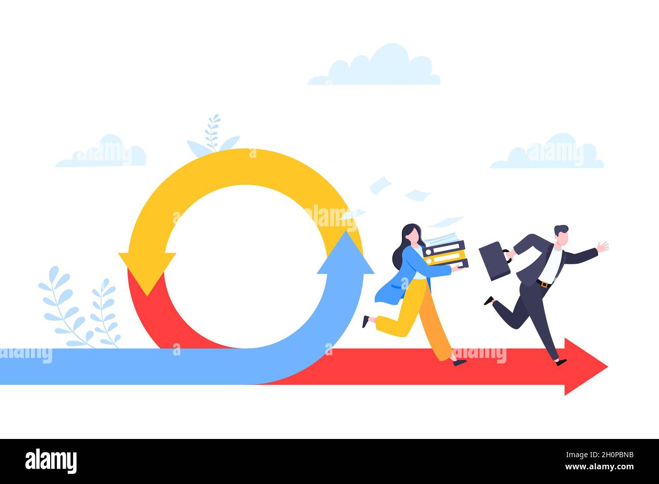 Agile development methodology business concept flat style design vector ...