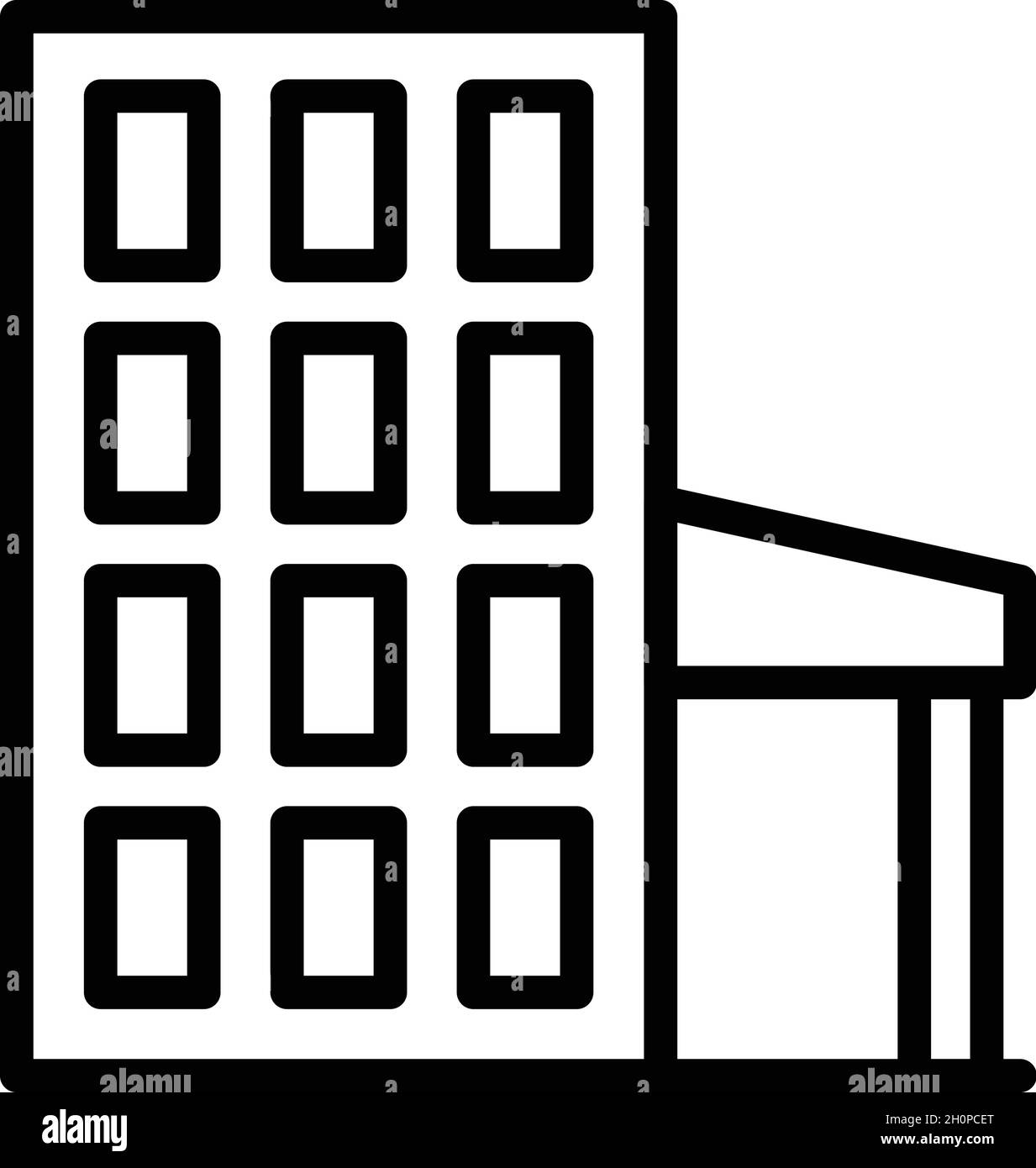 Multistory street icon outline vector. City block. Floor style Stock ...