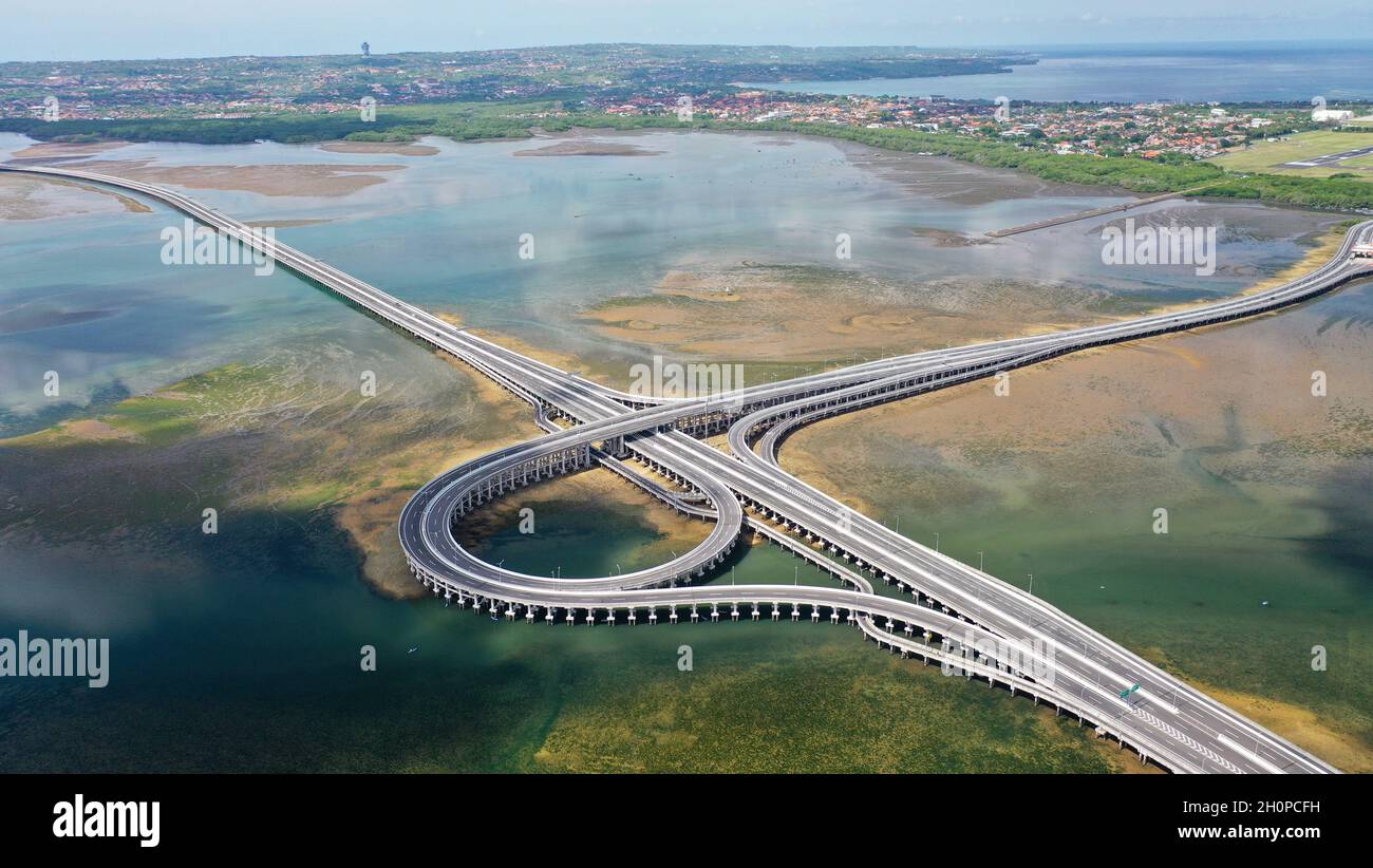 Aerial View of Bali Interchange Bali Mandara Toll Road, Bali, Indonesia ...