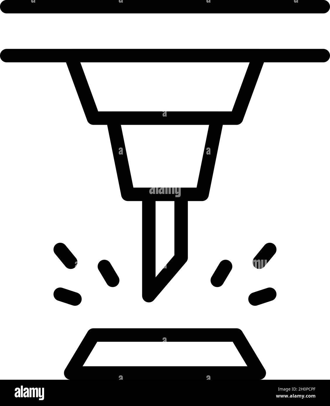 Work cnc machine icon outline vector. Industry tool. Laser equipment ...