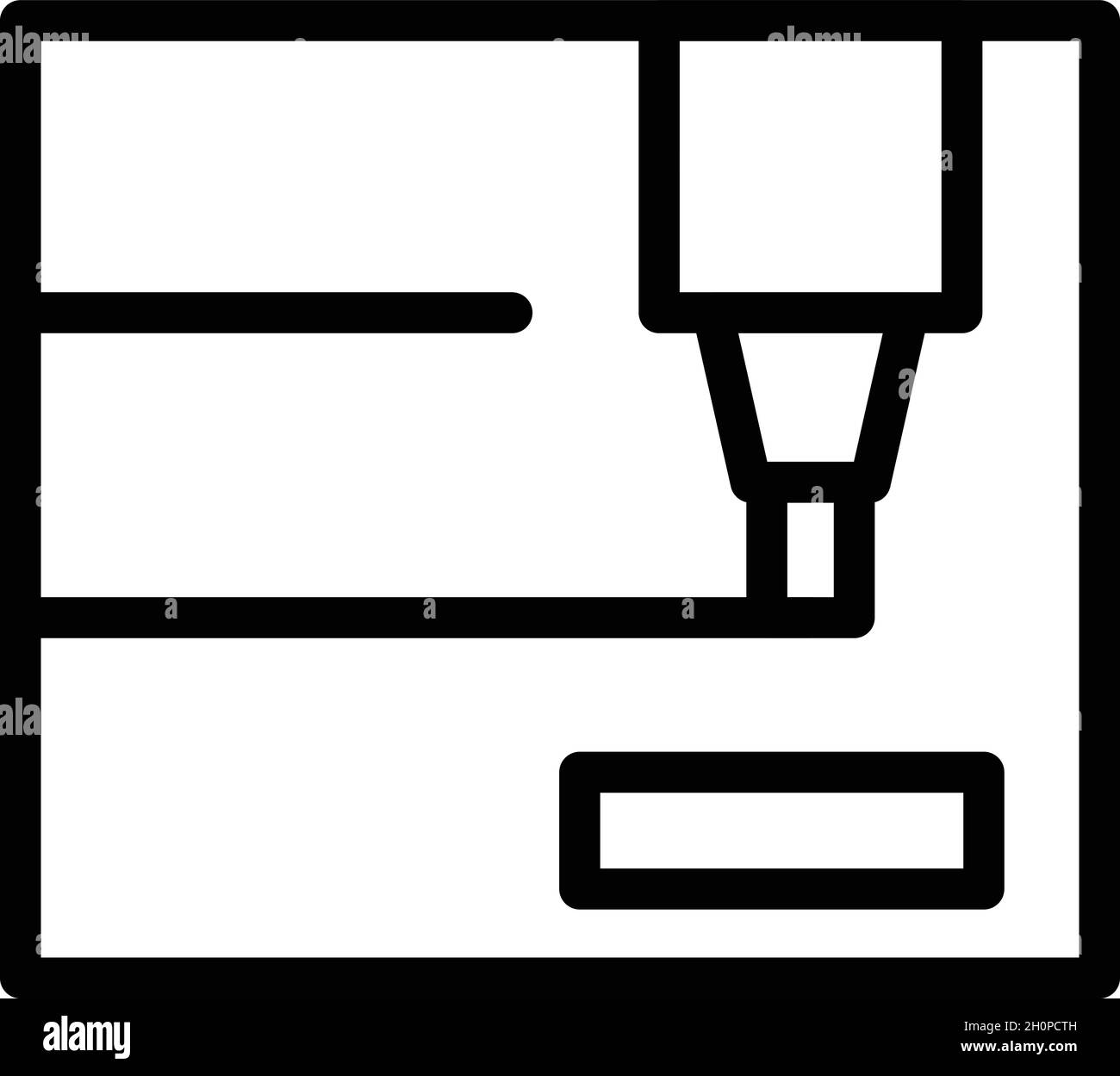Metalwork cnc machine icon outline vector. Steel factory. Work tool ...