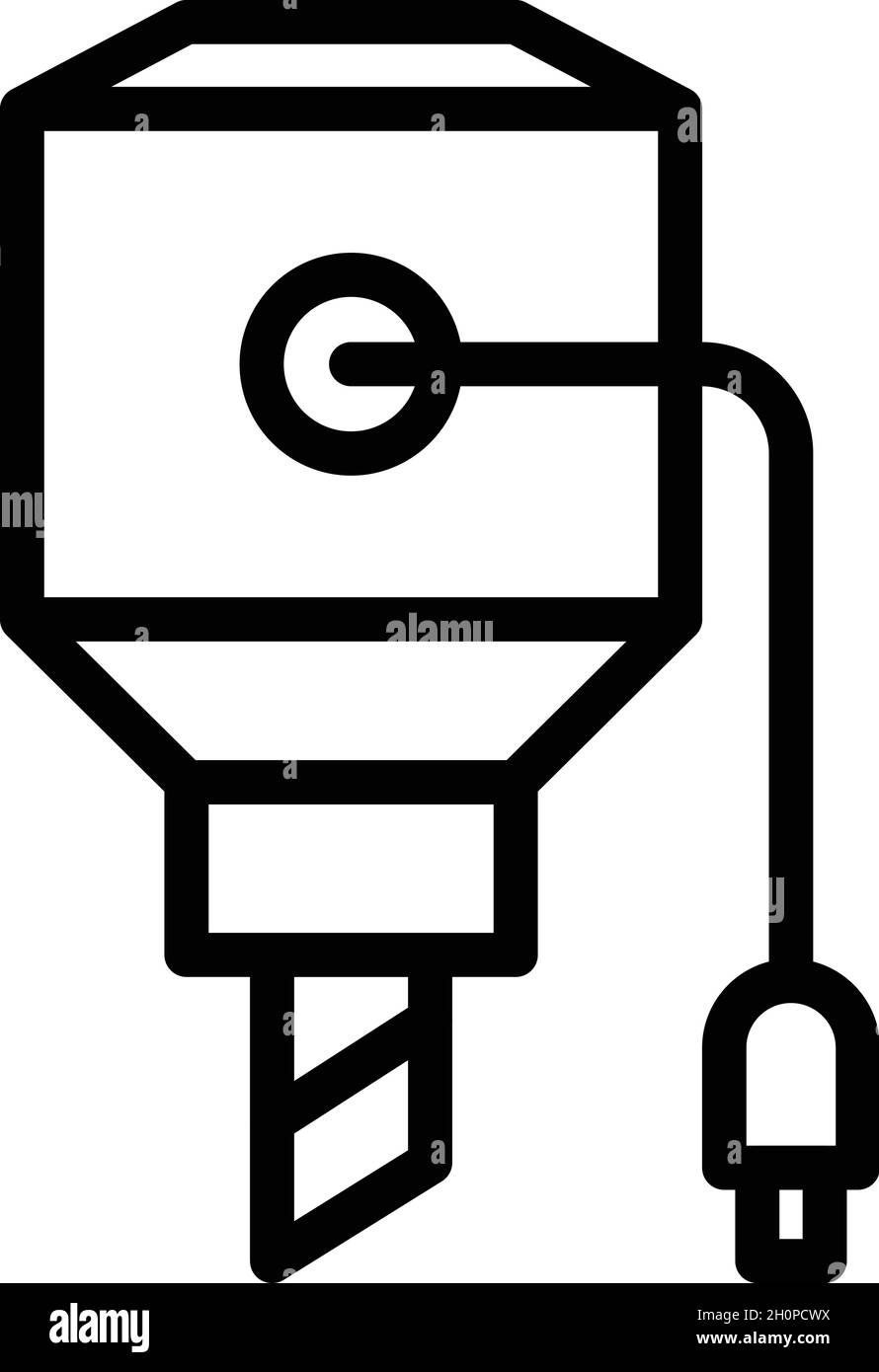 Automated cnc machine icon outline vector. Work tool. Lathe equipment ...