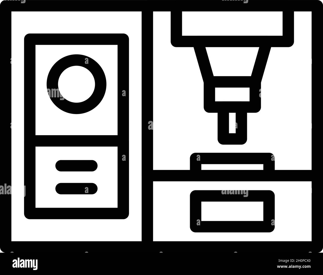 Cnc Machine Plant Icon Outline Vector Work Tool Laser Lathe Stock Vector Image And Art Alamy