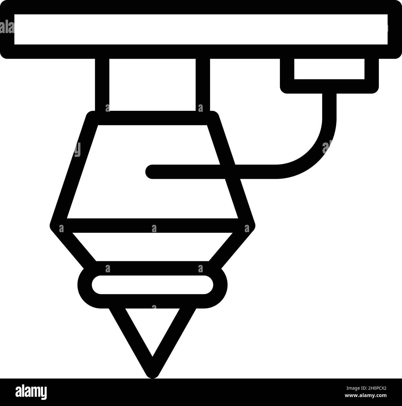 Industrial cnc machine icon outline vector. Work tool. Lathe equipment ...