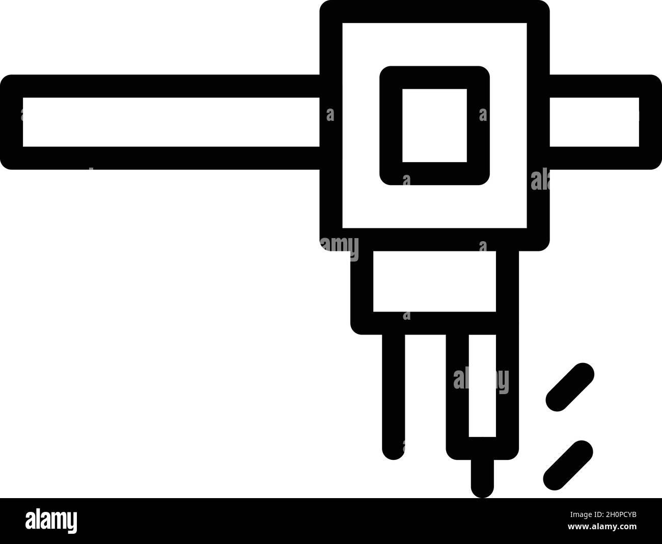 Cnc machine production icon outline vector. Laser factory. Lathe work ...