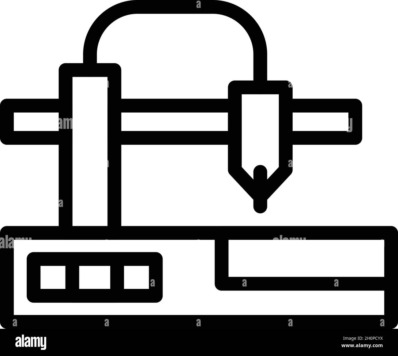 Printer Cnc Machine Icon Outline Vector Lathe Equipment Work Tool Stock Vector Image And Art Alamy