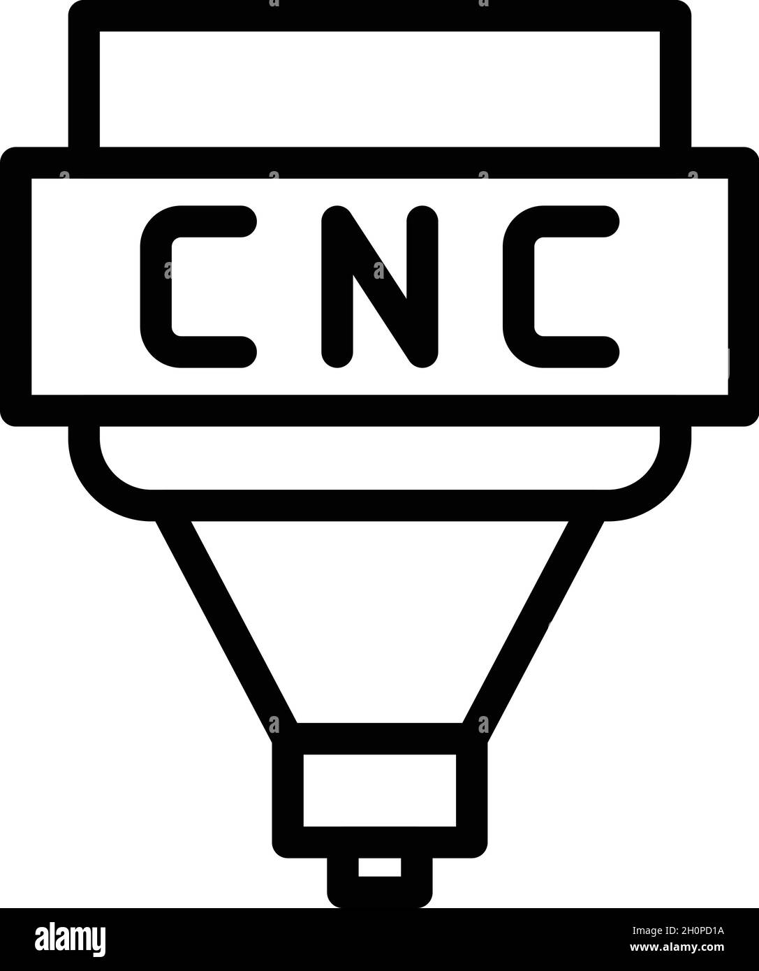 Drill cnc machine icon outline vector. Work lathe. Factory industry ...