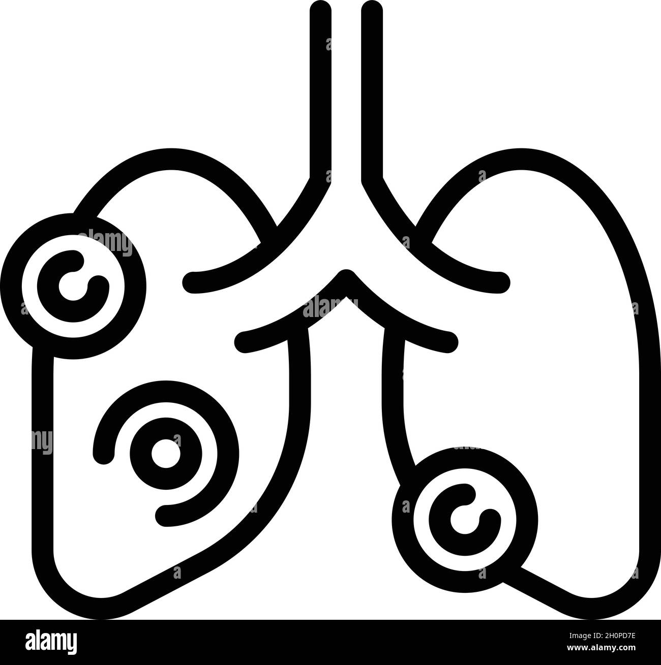 Asthma lungs icon outline vector. Patient xray. Lung chest Stock Vector ...