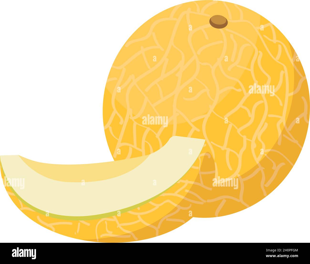 Melon icon. Whole fruit and half or wedge. Sweet food for a healthy ...