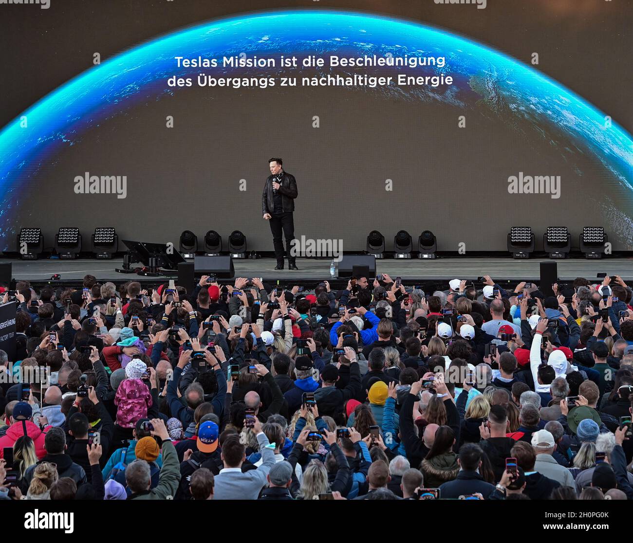 Elon musk tesla on stage hi-res stock photography and images - Alamy