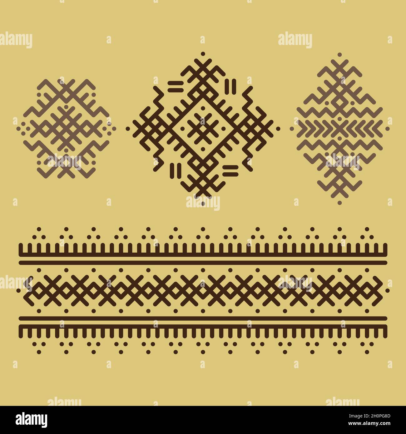 Vector image of traditional Berber tattoos. Sahara desert nomad ...