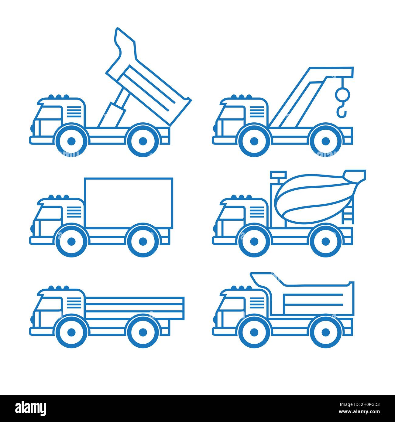 Hand drawn of Truck Trailer. Cargo transportation. Truck logo ...