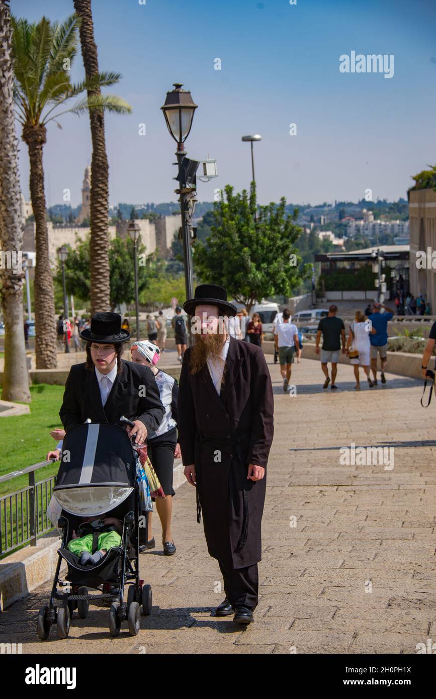 Asia, Middle East, Israel, Jerusalem, Old City, Haredi Jews Stock Photo ...